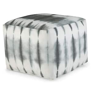 Simpli Home Fredrik Boho Square Pouf in Grey Woven Genuine Leather AXCPF-19-GR - The Home Depot