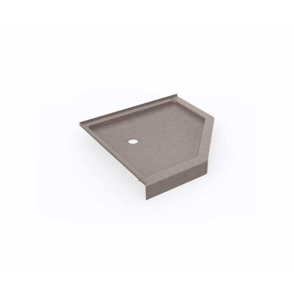 Swan Swanstone 38 in. L x 38 in. W Corner Shower Pan Base with Center ...
