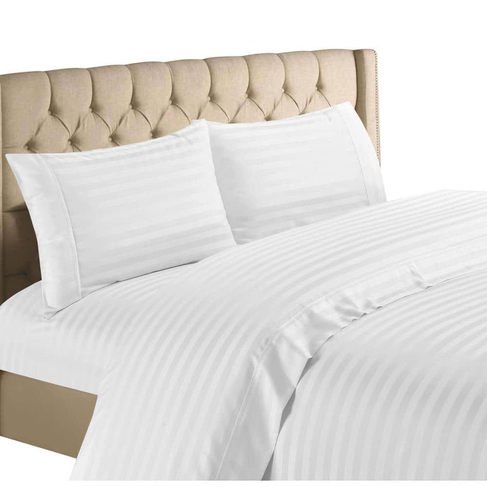 4-Piece White 1200-Thread Count 100% Egyptian Cotton Full Deep Pocket ...