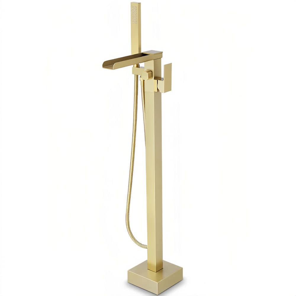 Povucky Single-Handle Freestanding Floor Mount Clawfoot Tub Faucet with ...