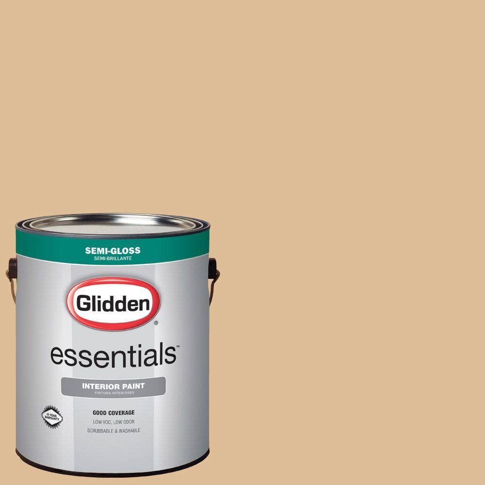 Glidden Essentials 1 gal. #HDGY11U Tuscan Tan Semi-Gloss Interior Paint ...