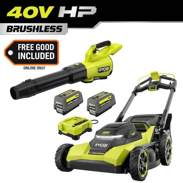 RYOBI 40V HP 21" Brushless Cross Cut Self-Propelled All Wheel Drive ...