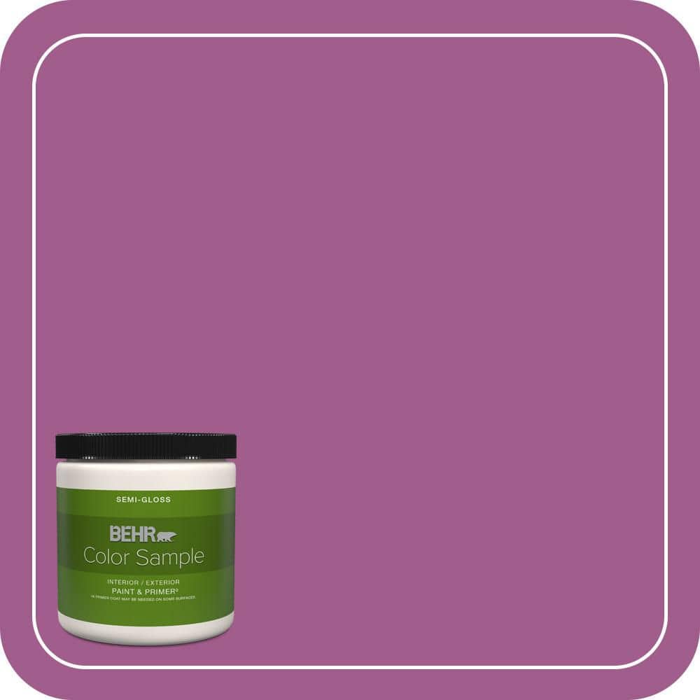 BEHR PREMIUM PLUS 8 oz. #P110-6 Wild Berry Semi-Gloss Interior/Exterior ...