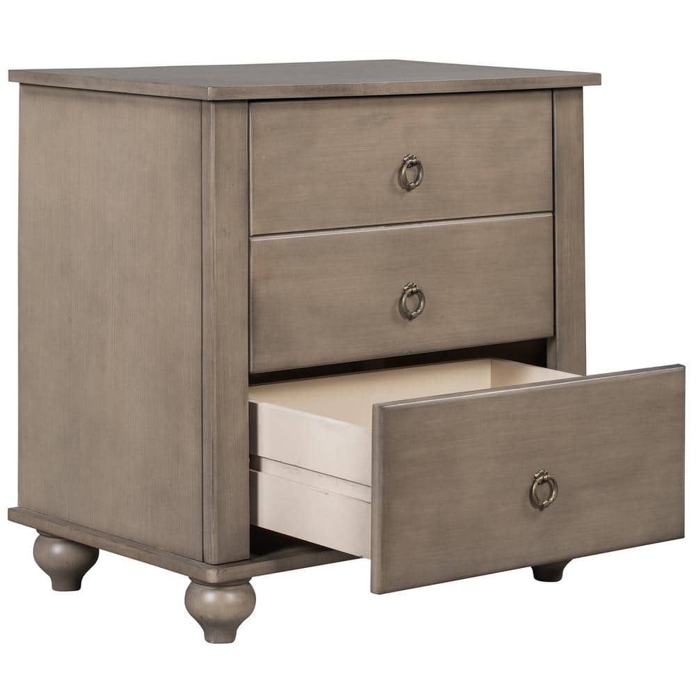 ZIRUWU 2-Drawers Brown Living Room Bedroom with Nightstand ZQP-NST41A ...