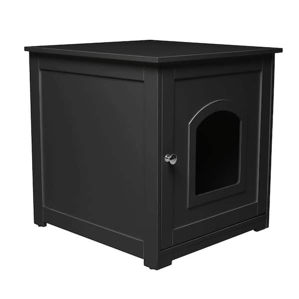 zoovilla Black Kitty Loo Litter Box Cover PTH0901721710 - The Home Depot