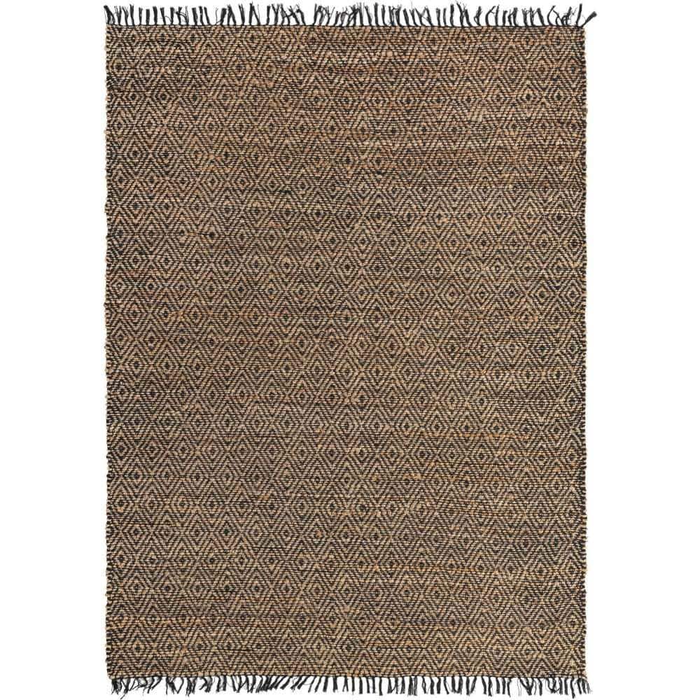 Unique Loom Chunky Jute Assam Black 7' 1 x 10' 0 Area Rug 3153146 - The ...