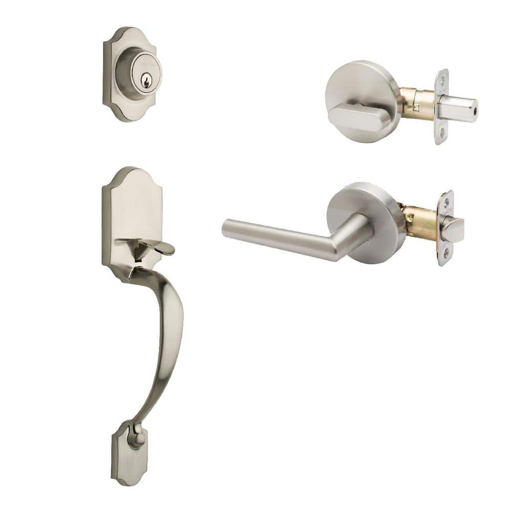 Copper Creek Heritage Satin Stainless Door Handleset and Modern Handle ...
