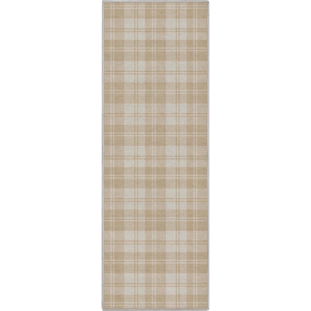 Well Woven Beige Brown 2 ft. x 5 ft. Runner Apollo Plaid Farmhouse ...