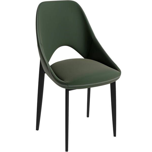 Leisuremod Amalfi Olive Green Upholstered Modern Dining Chair with ...