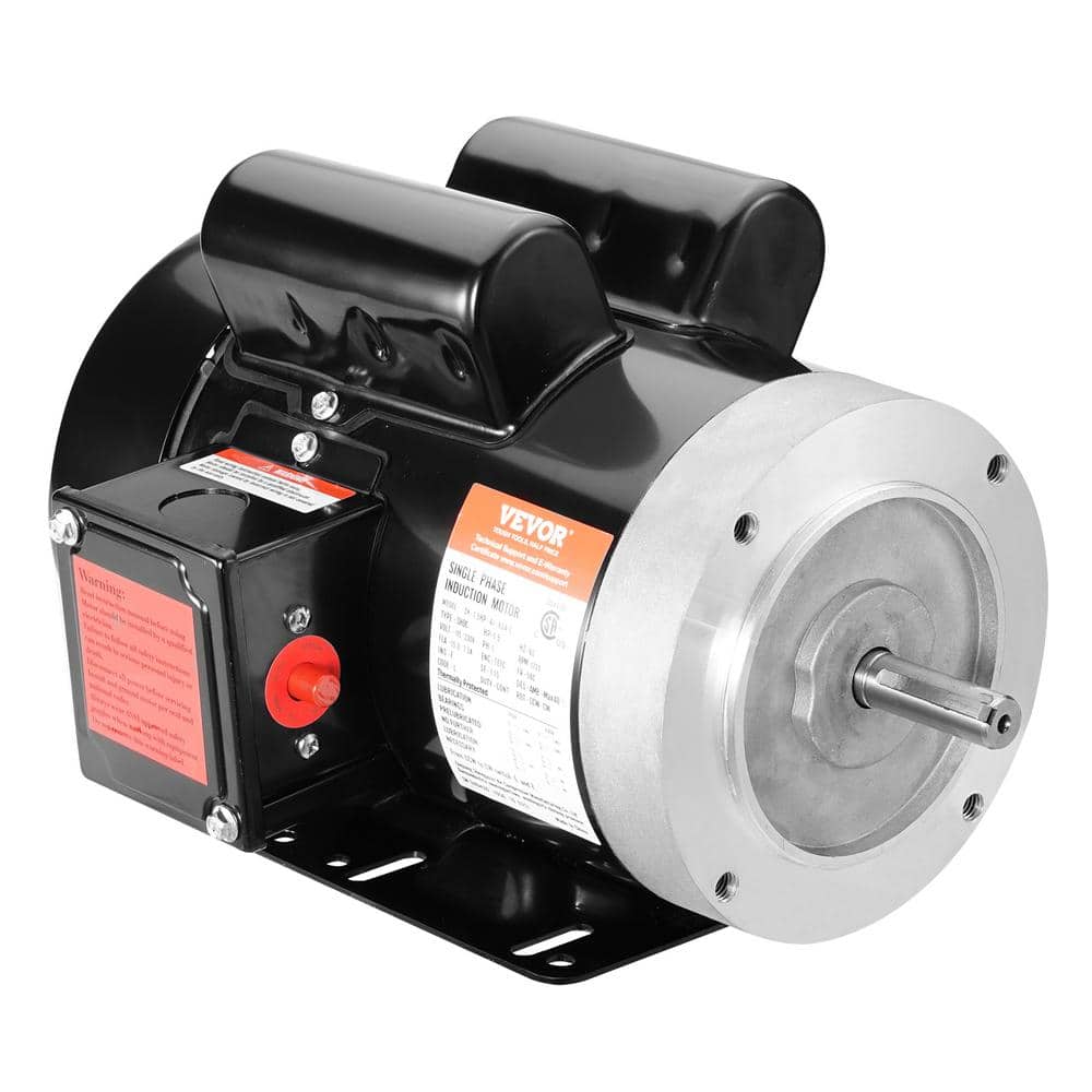 VEVOR 1.5 HP Electric Motor 1725 RPM, AC 115V/230V, 56C Frame Air ...