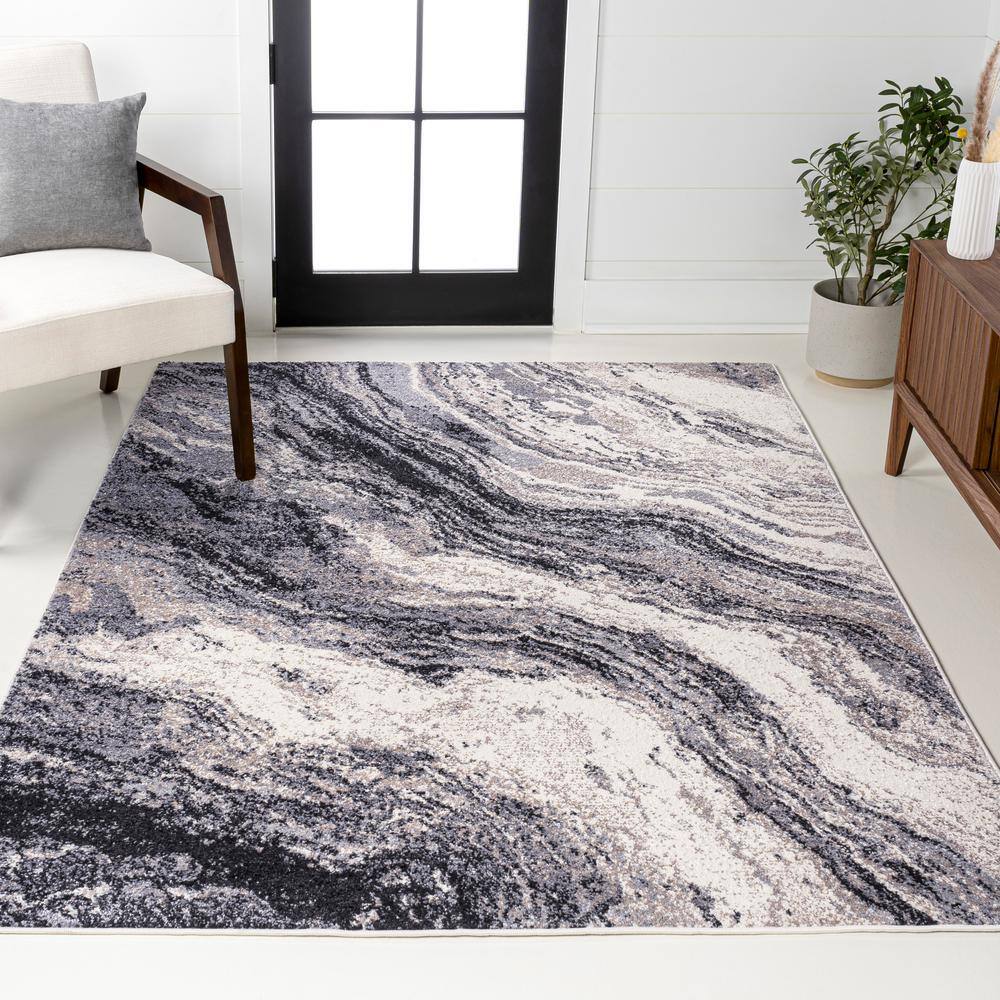 JONATHAN Y Kassia Contemporary Glam Charcoal/Cream 4 ft. x 6 ft ...