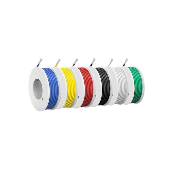 Vrbgify 120 ft. 26 / 2 Gauge Stranded Copper Wire 6 Colors PVC ...