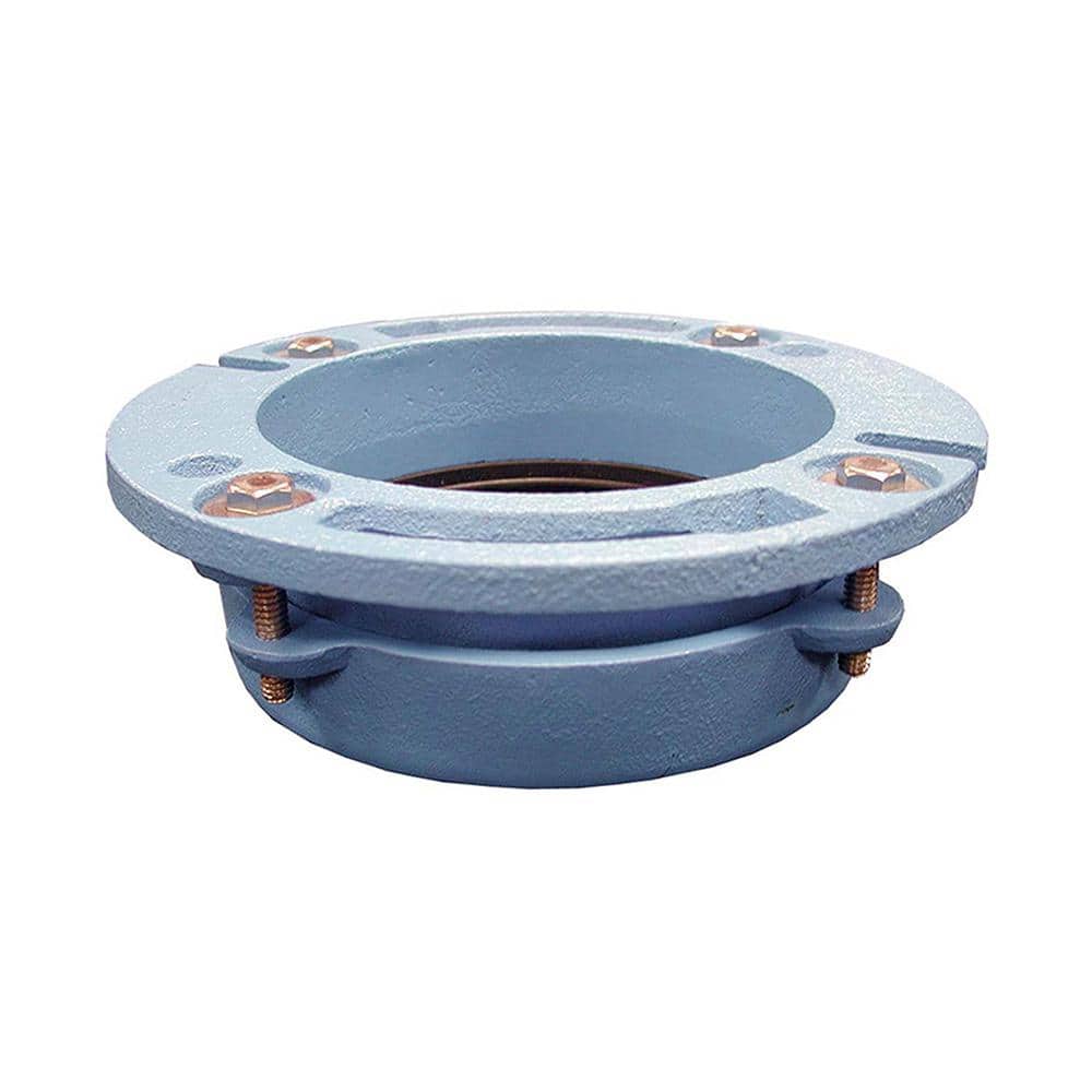 JONES STEPHENS 4 in. x 4 in. No Caulk Code Blue Cast Iron Water Closet ...