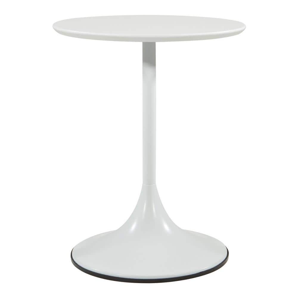 OSP Home Furnishings Flower Side Table with White Top and White Base ...