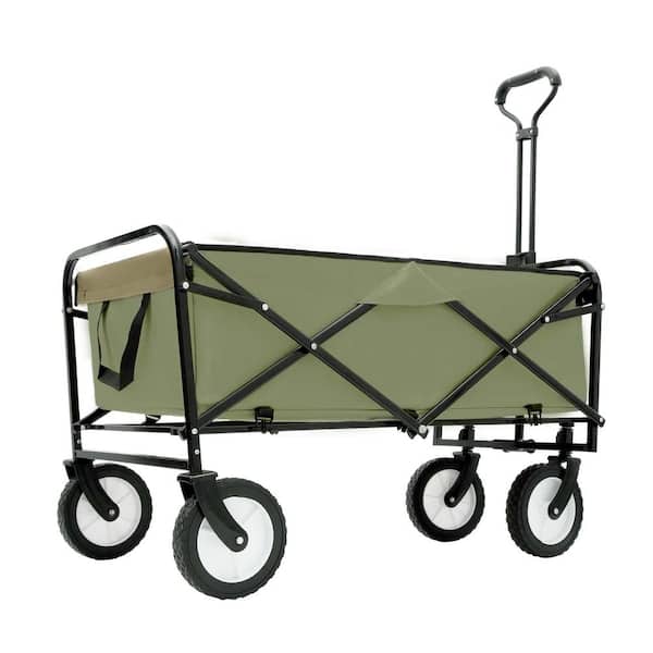 Staykiwi 3.1 cu. ft. Green Steel Garden Cart with Strapping System ...