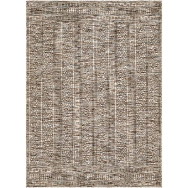 Livabliss Terrace Cream/Taupe Solid 5 ft. x 7 ft. Indoor/Outdoor Area ...