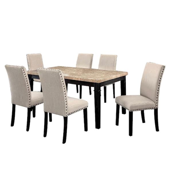 William's Home Furnishing Dodson i Table Set in Black Finish CM3466T ...