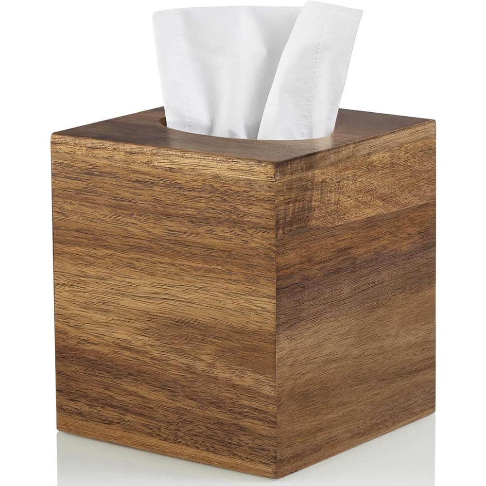 Clavie Square Acacia Wooden Tissue Box Cover in Acacia Wood HD-TBC-RW ...