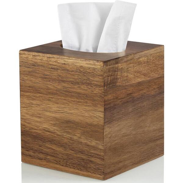 Clavie Square Acacia Wooden Tissue Box Cover in Acacia Wood HD-TBC-RW ...