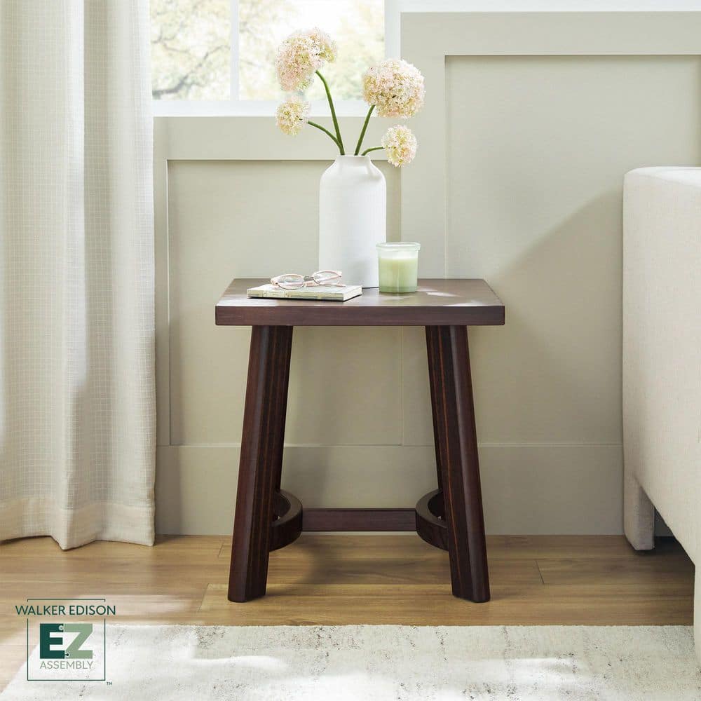 Walker Edison Furniture Company Colt 20 in. Espresso Rustic Square ...