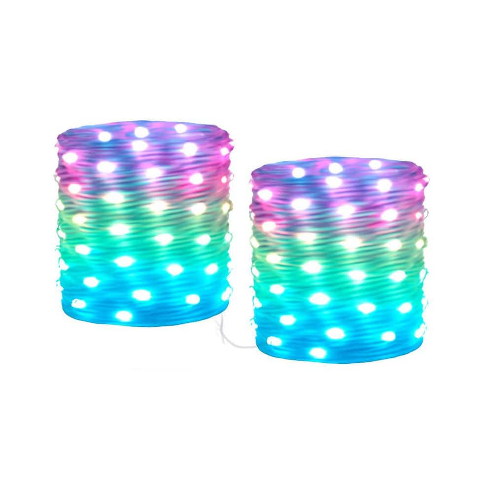 BeamBox 98. 4 ft. Color Changing LED String Lights, Remote & APP ...