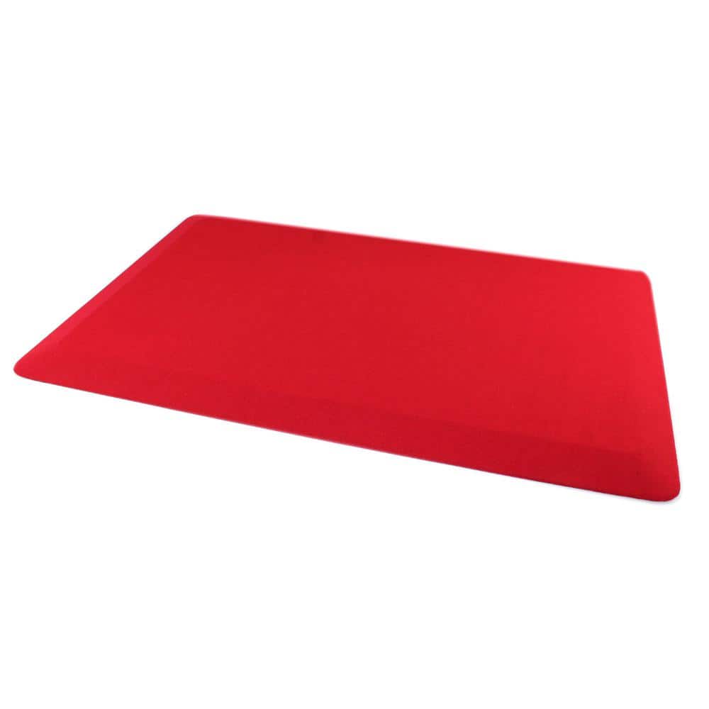 Floortex Red 20 in. x 32 in. Rectangular Indoor Standing Comfort Mat ...
