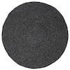 SAFAVIEH Braided Black 6 ft. x 6 ft. Round Solid Area Rug BRD901Z-6R ...