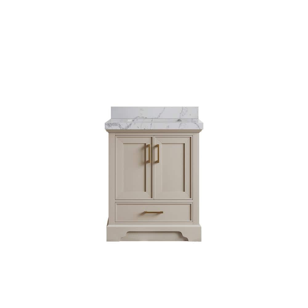 Willow Collections Charlotte 30 in. Single Sink Freestanding Fine Grain ...