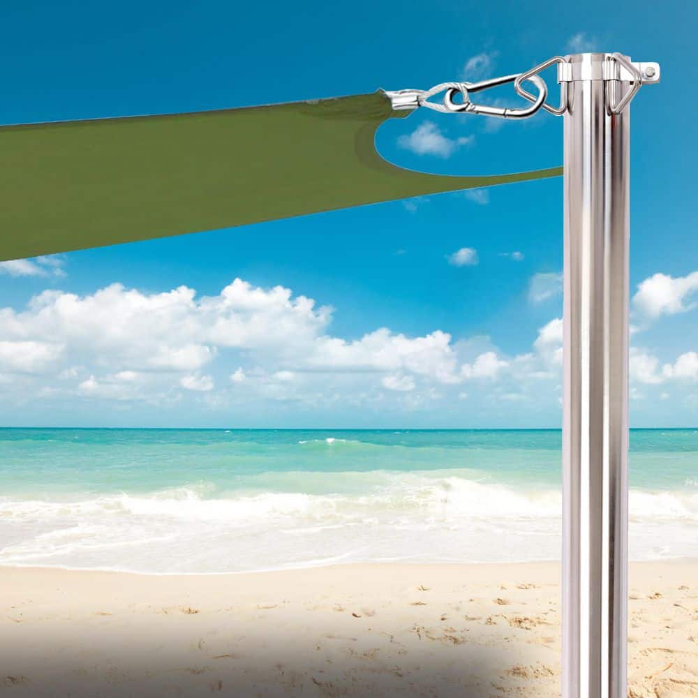 8 ft. Heavy Duty High-Quality Stainless Steel Canopy Pole with Base Plate, Suitable for Garden ...