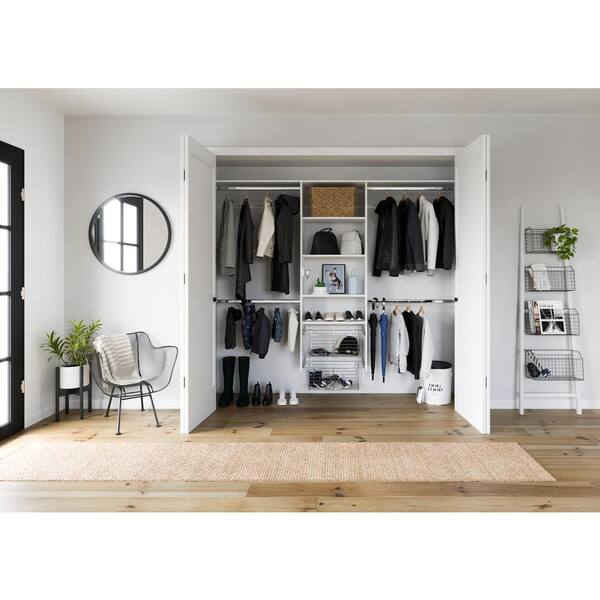 Closet Evolution 48 in. W - 96 in. W White Entryway Wood Closet System ...