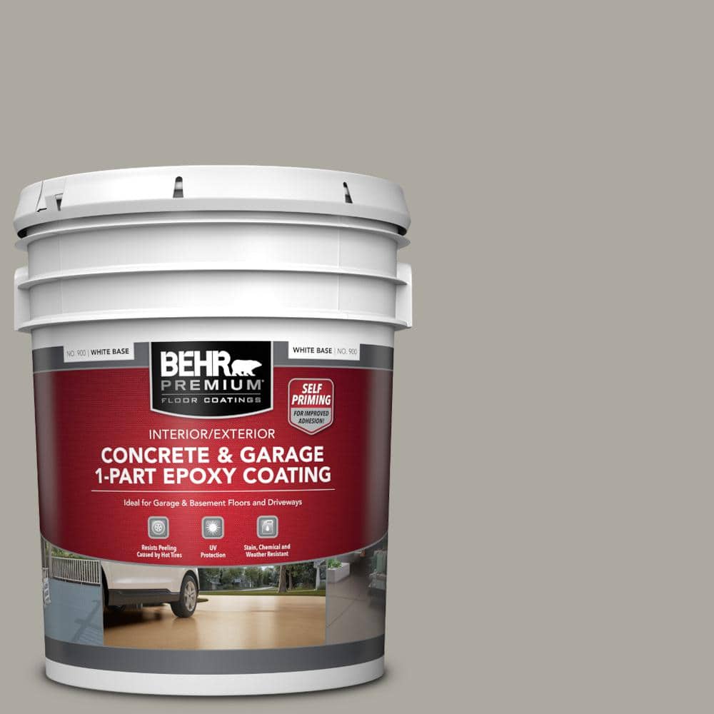 BEHR PREMIUM 5 gal. #N360-3 Still Gray Self-Priming 1-Part Epoxy Satin ...