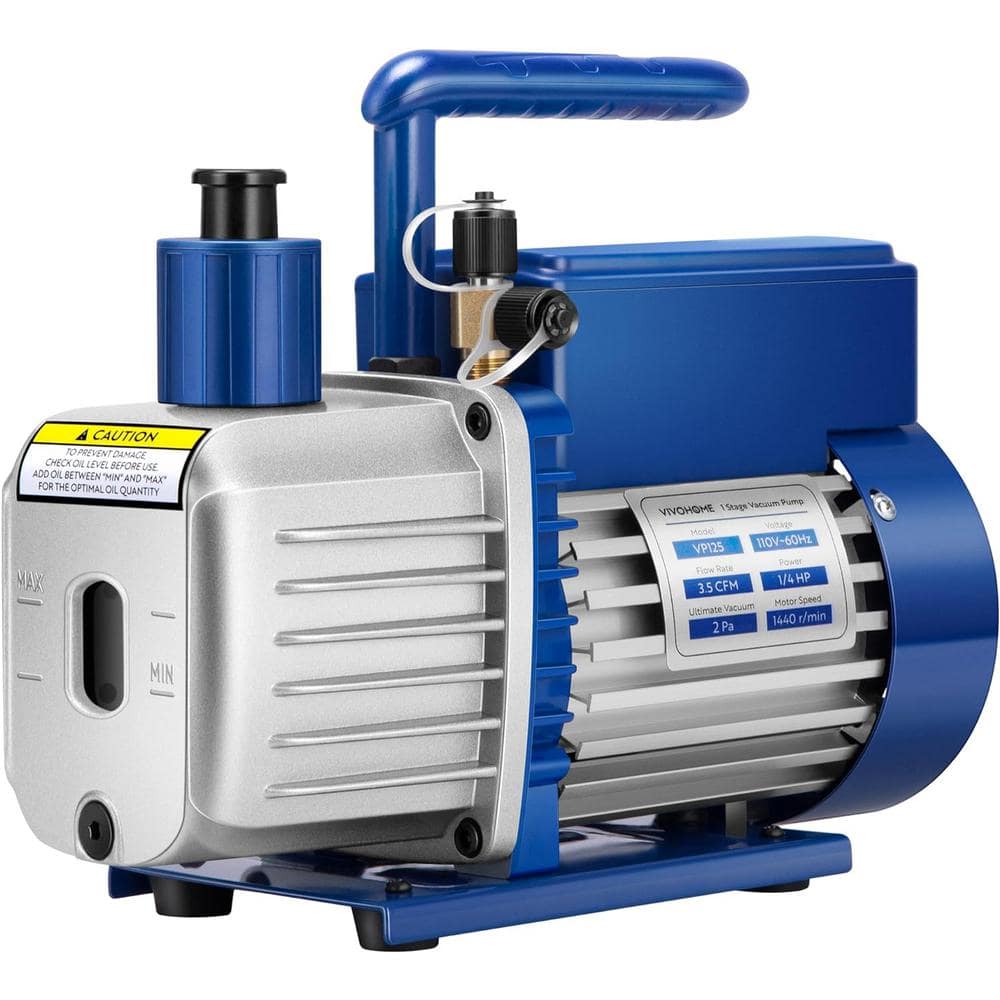 VIVOHOME 1/4 HP 3.5 CFM 110V Single Stage HVAC Vacuum Pump for Air ...