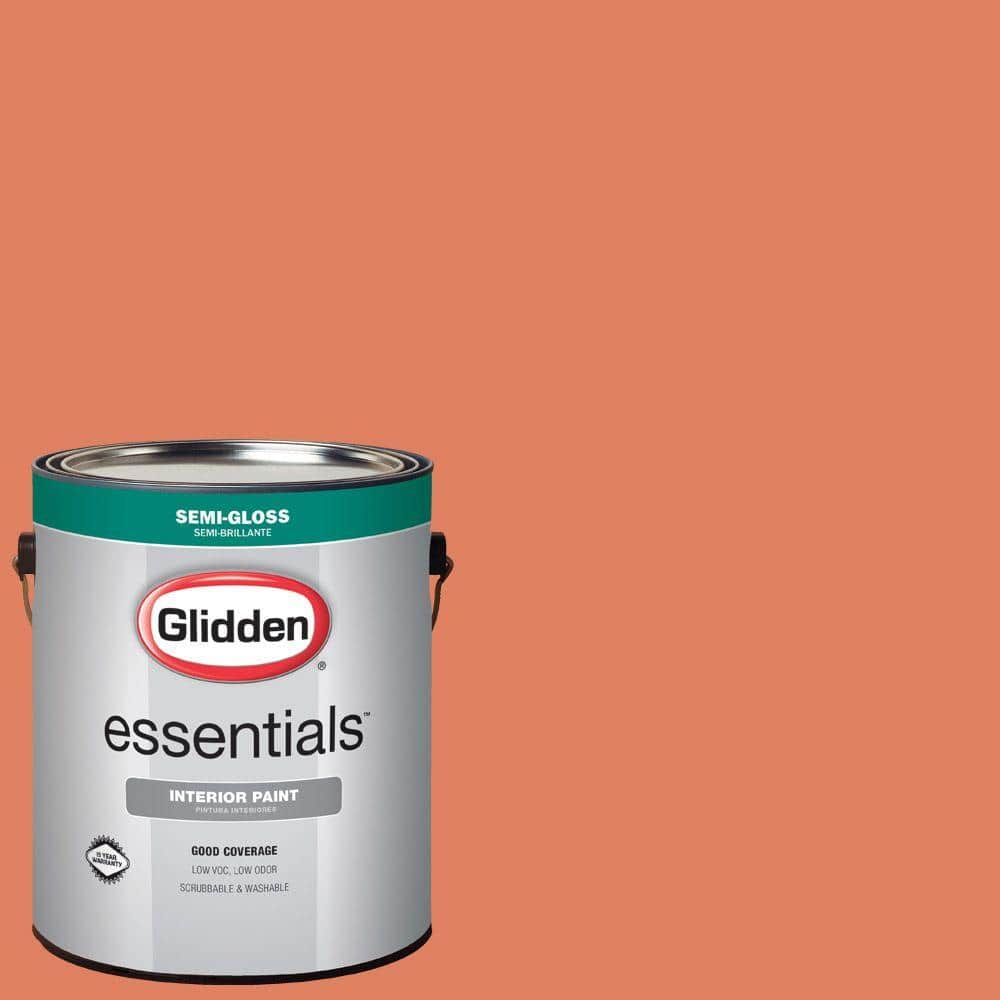 Glidden Essentials 1 gal. #HDGO02D Cinnabar Semi-Gloss Interior Paint ...