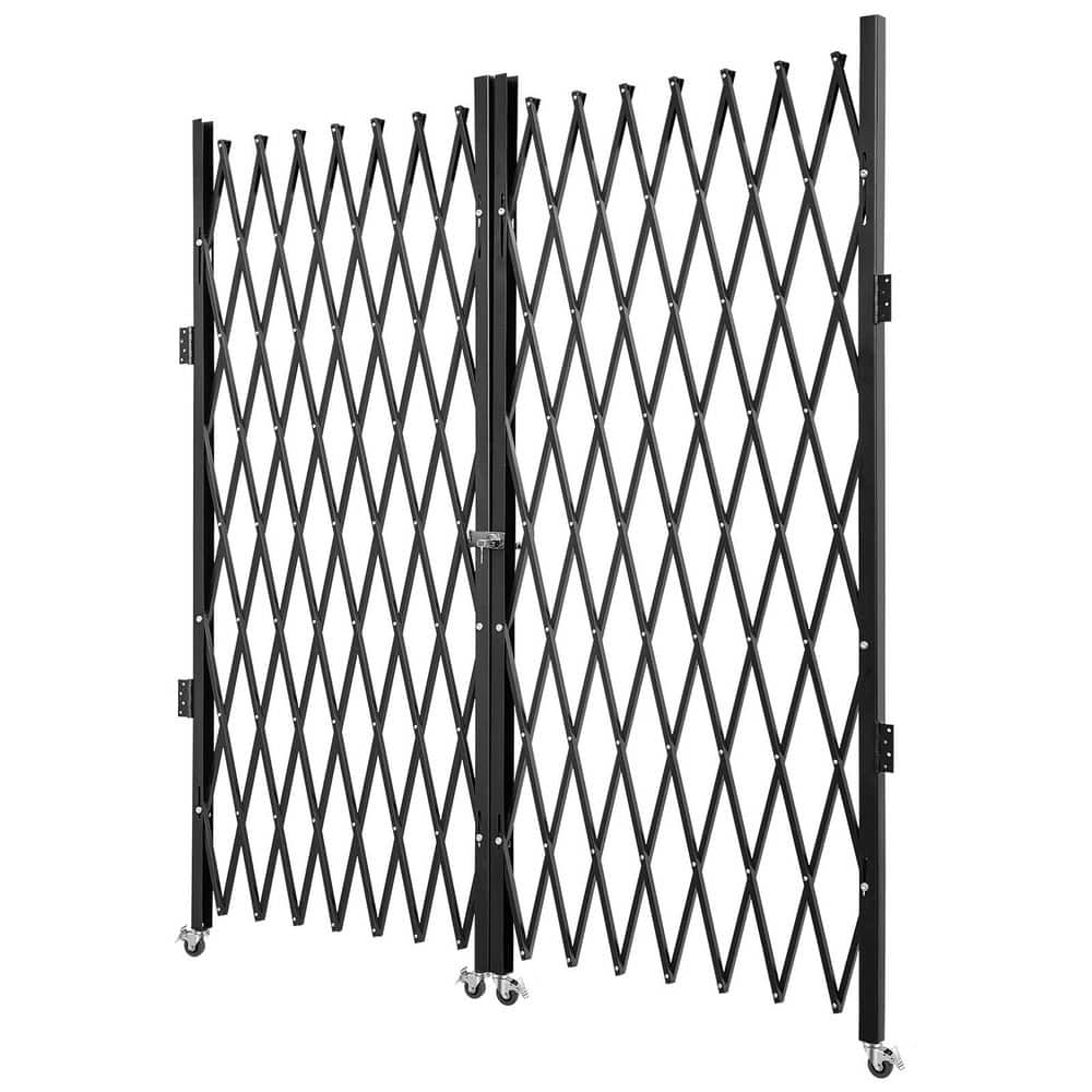 SKYSHALO Double Folding Security Gate, 5 ft. H x 10 ft. W Door Gate ...