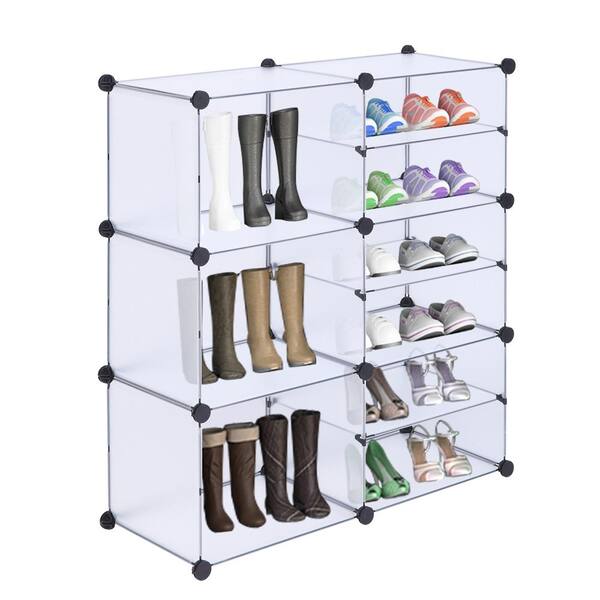 Winado 35.44 in. H x 31.5 in. W. White Plastic Shoe Storage Cabinet ...