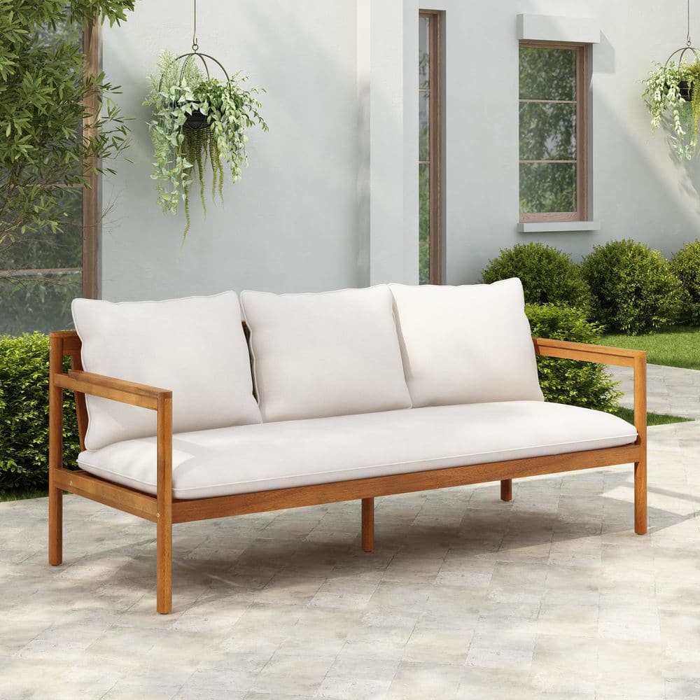 CHRISTOPHER KNIGHT HOME Alexis Teak Finish Acacia Wood Patio 3 Seater ...