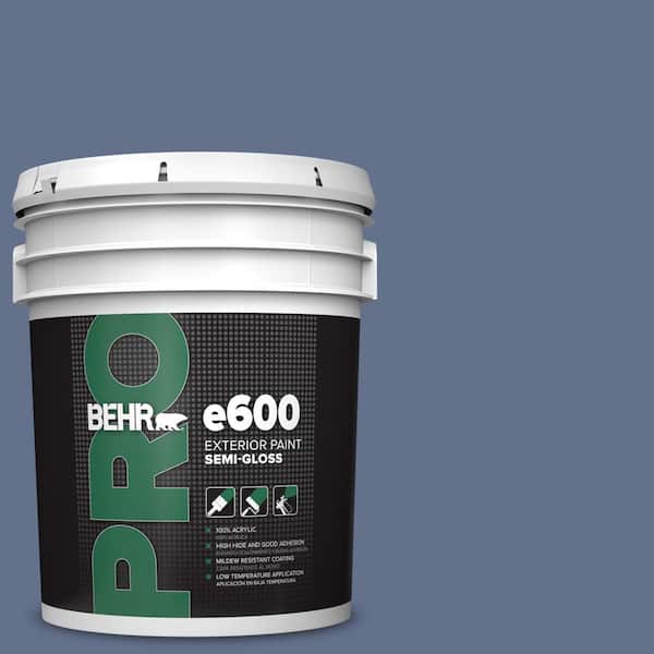 BEHR PRO 5 gal. #600F-6 Atlantic Blue Semi-Gloss Exterior Paint PR67305 ...