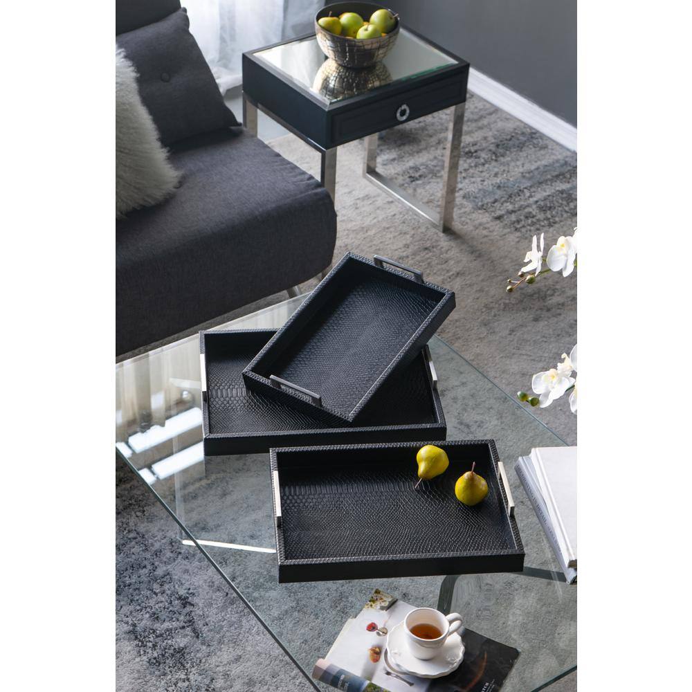A & B Home Marilou Grey Nesting Trays (Set of 3) 82475 - The Home Depot