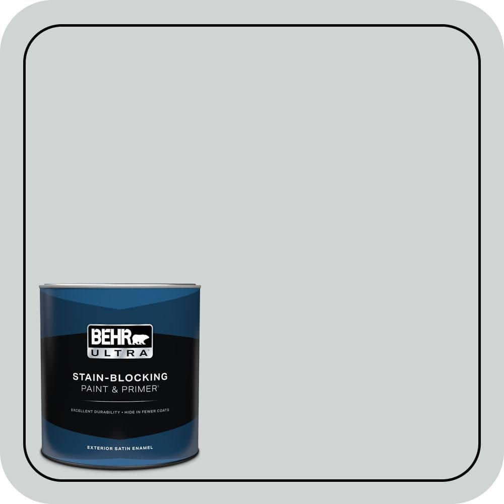 BEHR ULTRA 1 qt. #N450-1 Evaporation Satin Enamel Exterior Paint ...