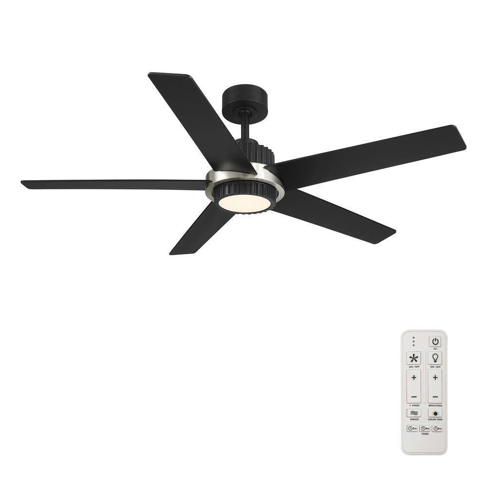 Hampton Bay Hailey 52 in. Integrated LED Indoor/Outdoor Covered Matte ...