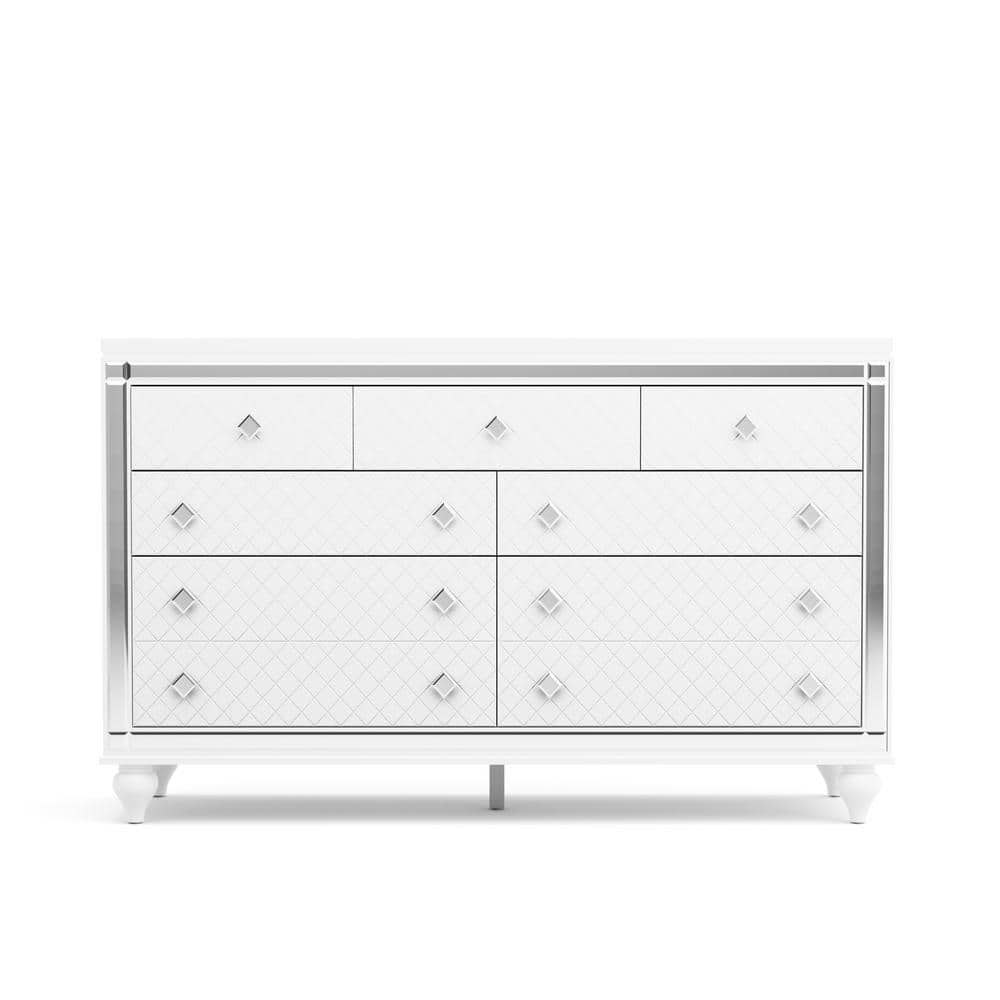Furniture of America Seboya White 7-Drawer Dresser (38.75 in. H x 63 in ...