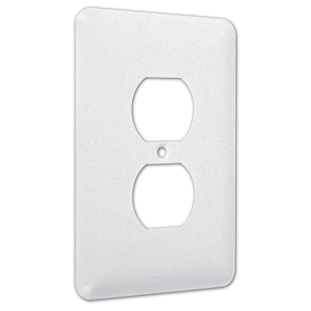 Commercial Electric 1-Gang Duplex Metal Wallplate, White Textured WMTW ...