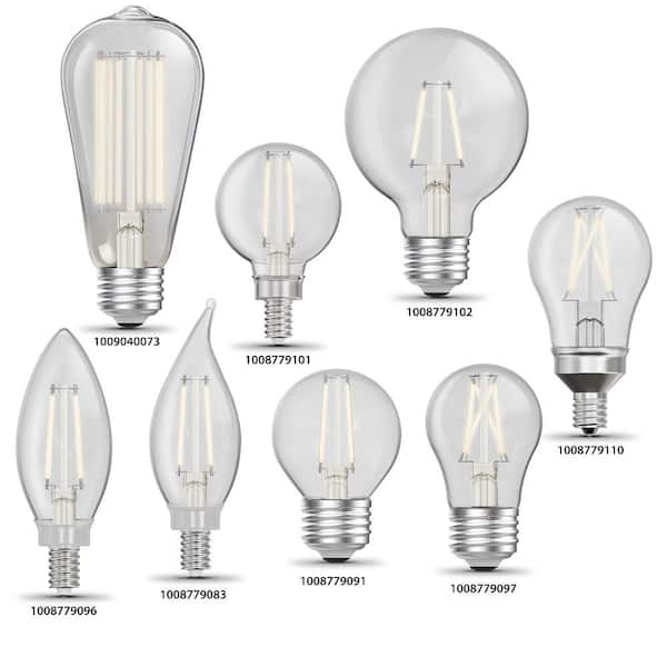 Feit Electric 25W Equivalent BA10 E12 Candelabra Dim White Filament ...