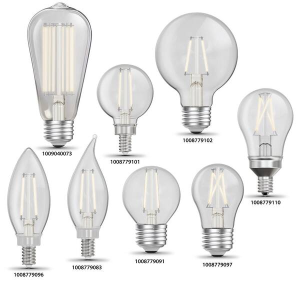 Feit Electric 25 Watt Equivalent B10 E12 Candelabra Dim White Filament Clear Glass Chandelier LED Light Bulb Soft White 2700K 3 Pack