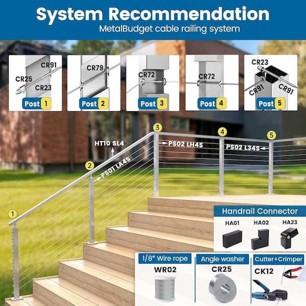 Afoxsos 1/8 in. Stainless Steel Hand Swage Threaded Stud Tensioner ...
