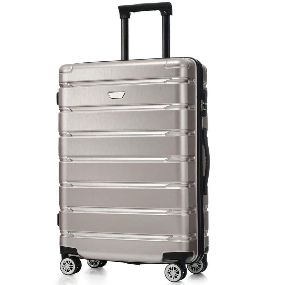 3-Piece Fog Gray Hardshell Luggage Set, Durable ABS+PC Travel Suitcase ...