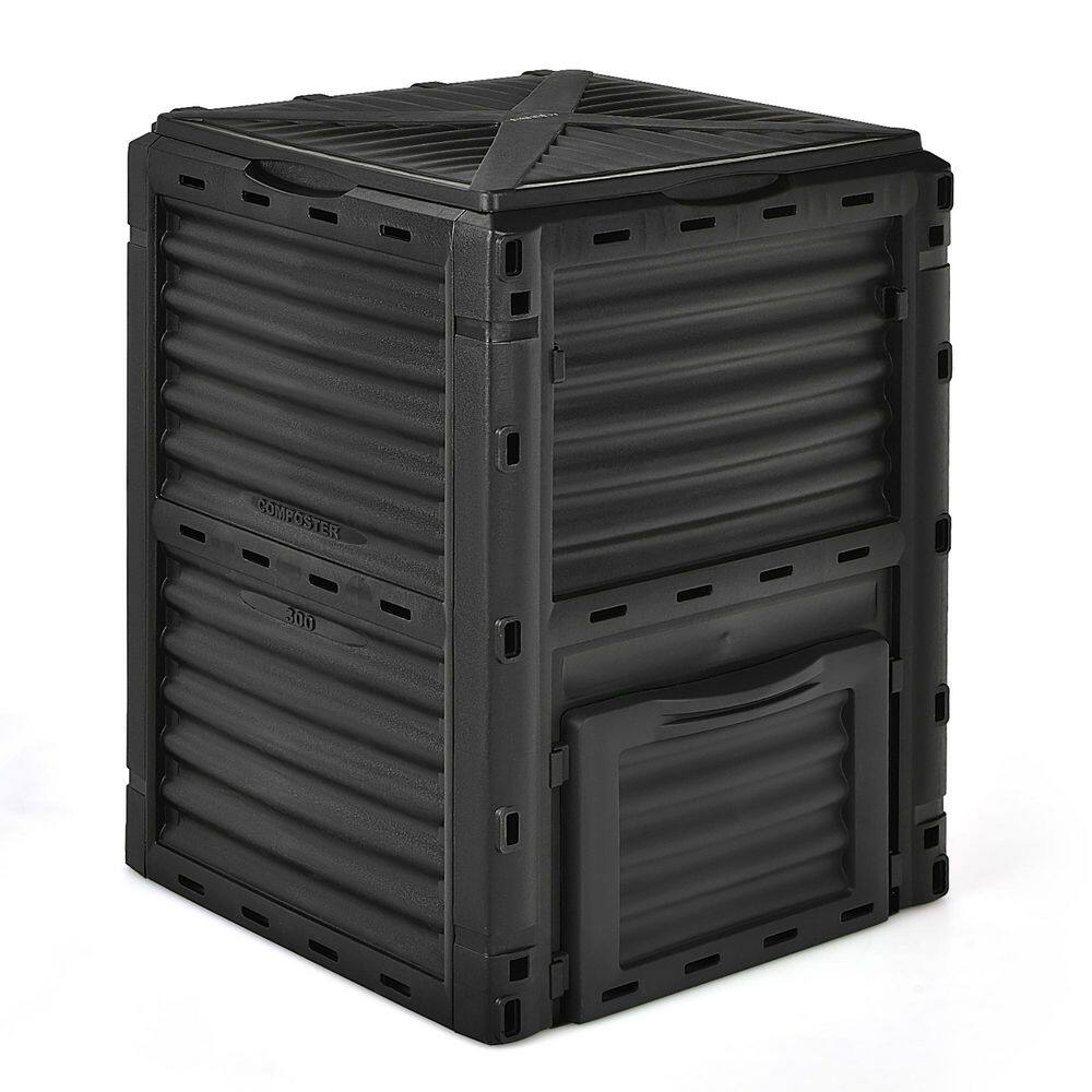 Gymax 80 gal. Outdoor Composter W/ Large Openable Lid and Bottom Exit ...