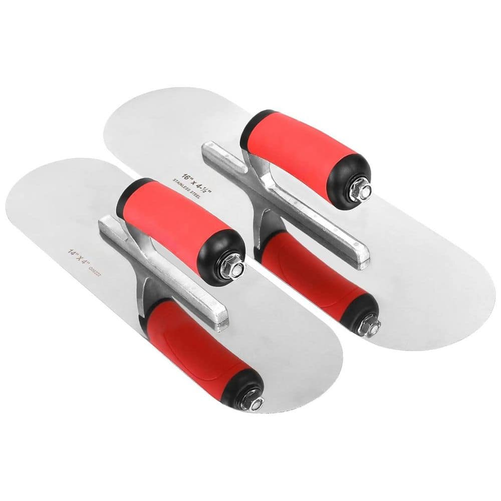 KIWDZFU 2 Pieces Stainless Steel Pool Trowel Set with Soft Grip Handle ...