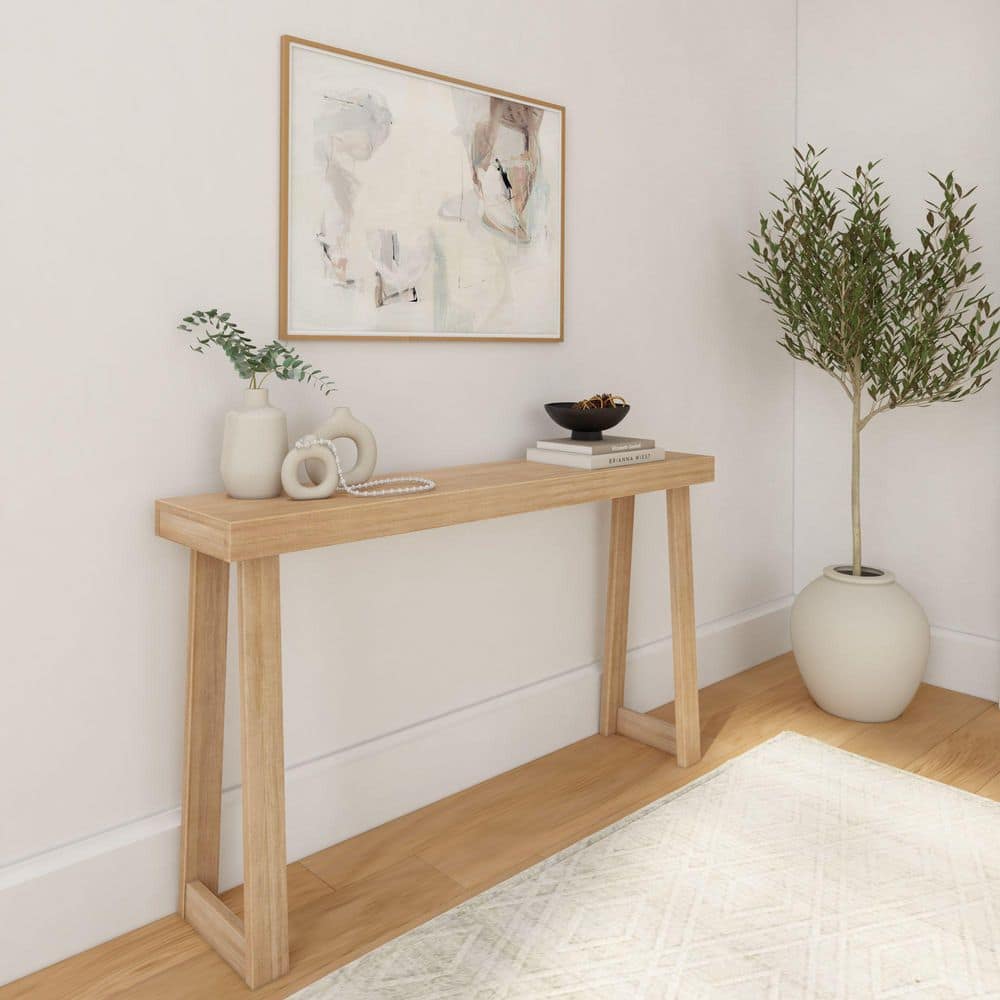 Reviews for PLANK+BEAM Classic 56 in. Blonde Rectangle Wood Console ...