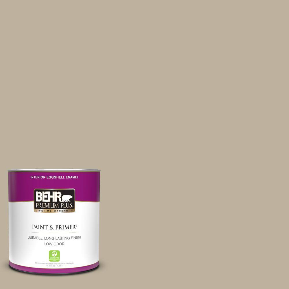 BEHR PREMIUM PLUS 1 qt. #750D-4 Pebble Stone Eggshell Enamel Low Odor ...